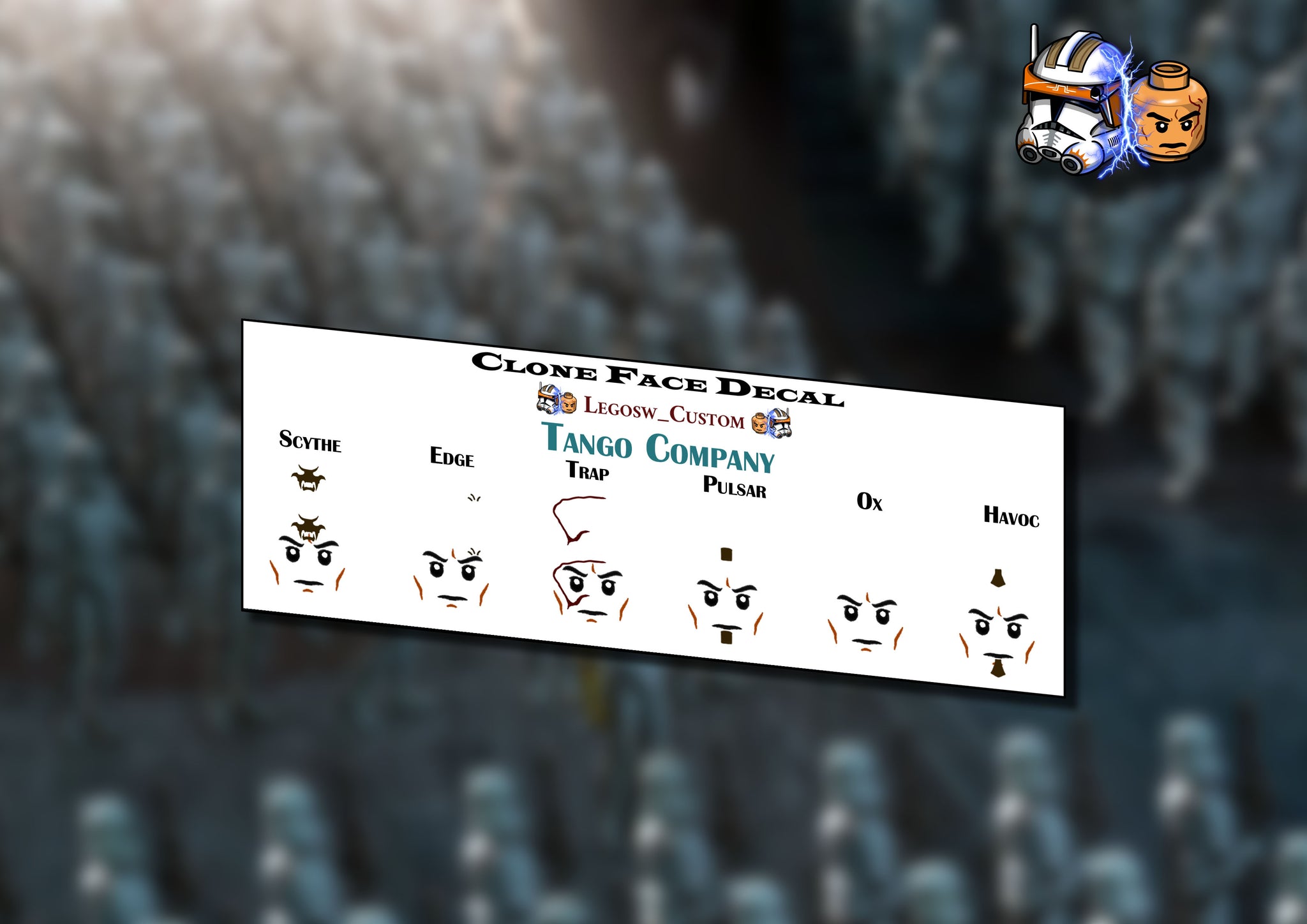 Clone Face Decal : 2020 Tango Company – lswcustomshop